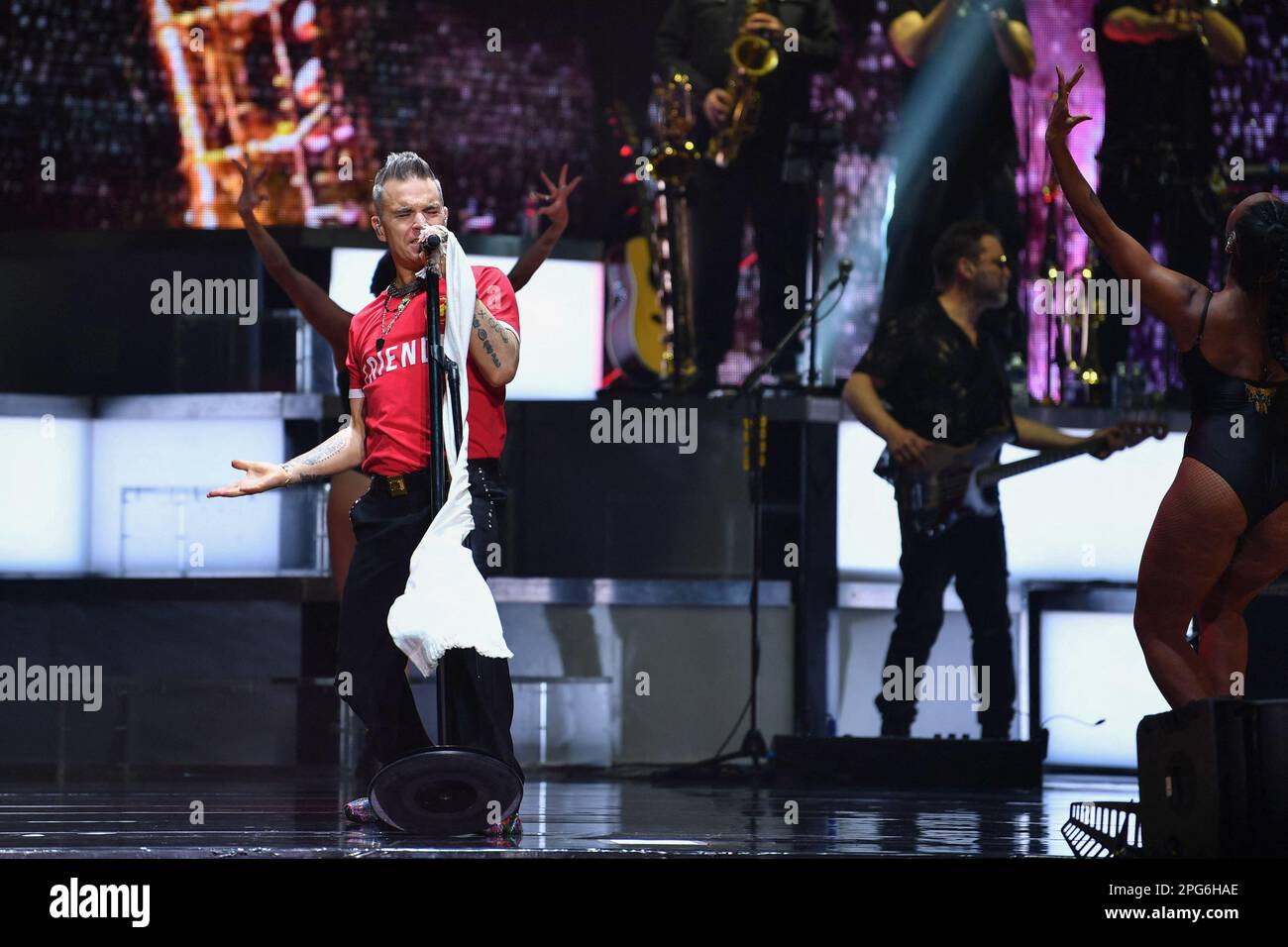 NO USE AFTER APRIL 4, 2023 - Robbie Williams performs at the Accor ...