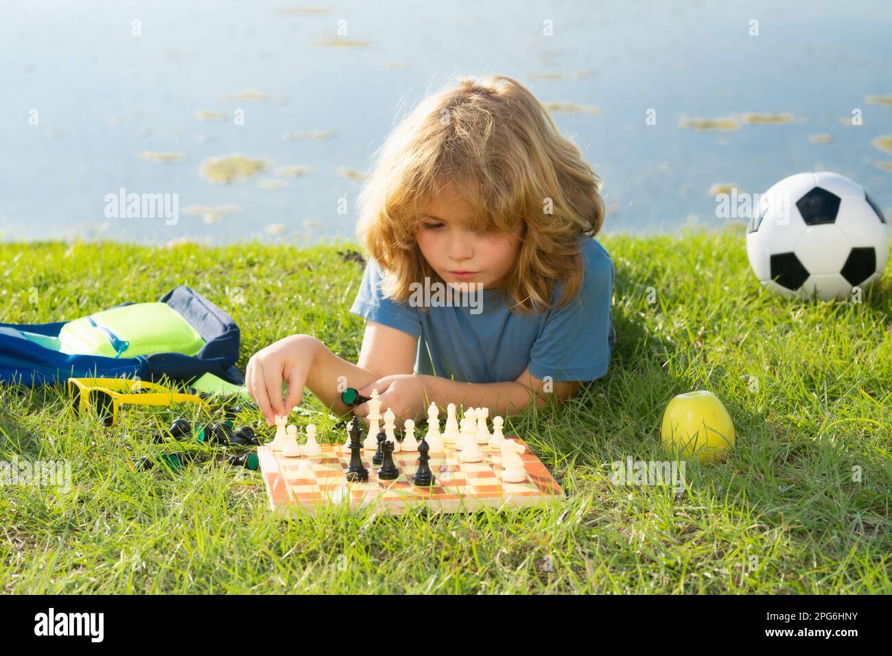 Chess game for children. Kid playing chess. Games and activities for ...