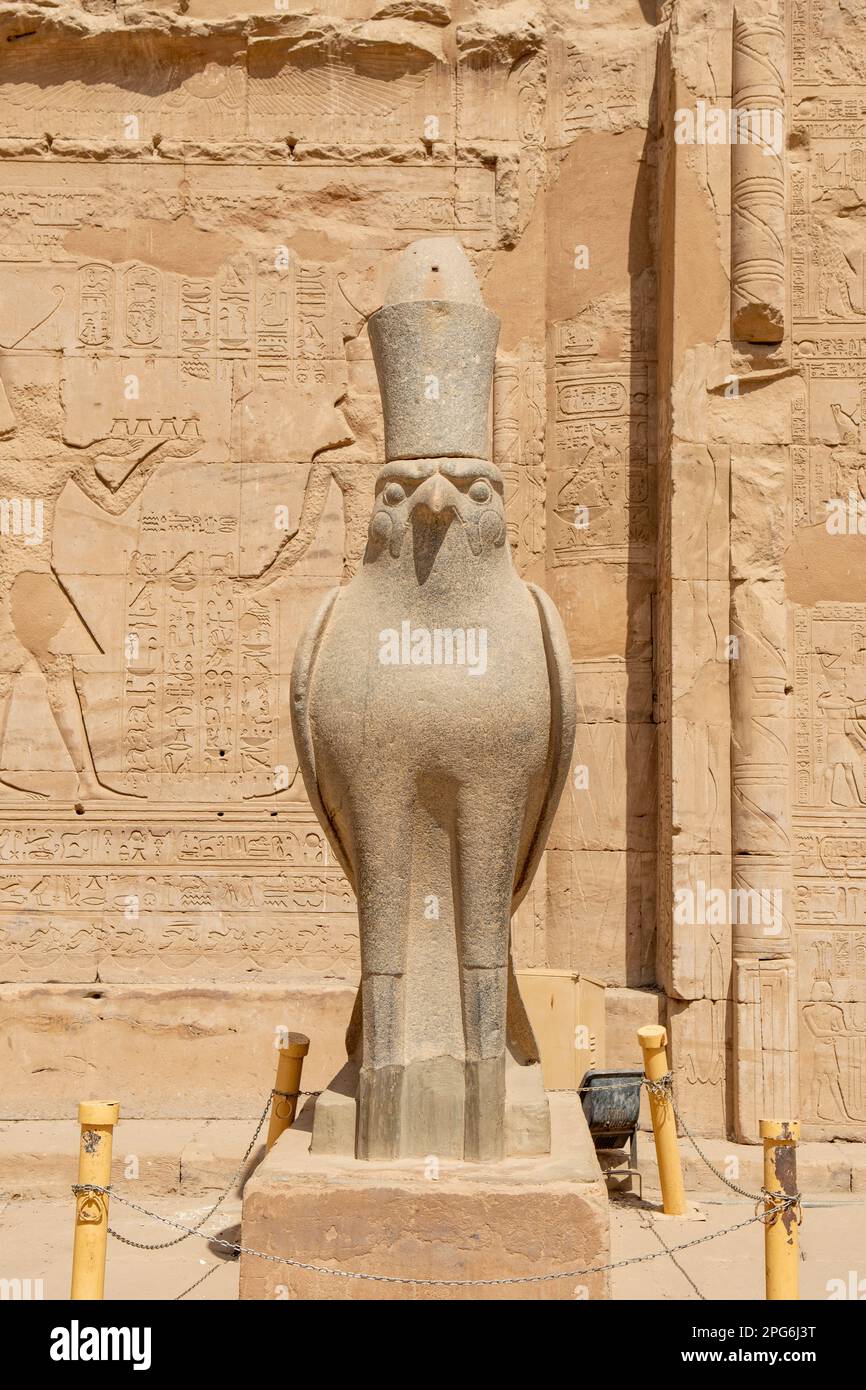 The Falcon Statue in Edfu Temple, Edfu, Egypt Stock Photo - Alamy
