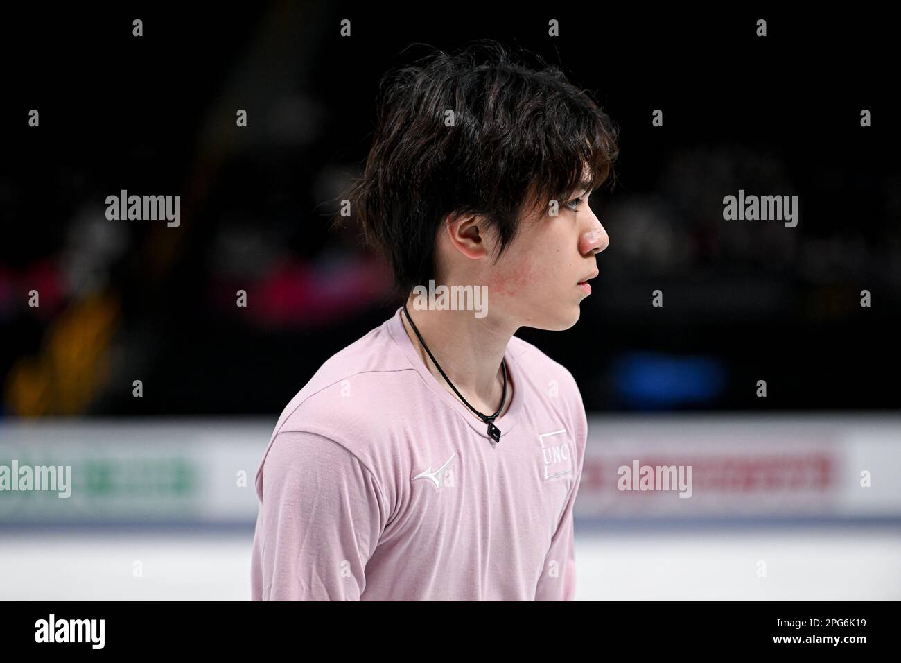 Shoma UNO (JPN), during Men Practice, at the ISU World Figure Skating Championships 2023, at ...