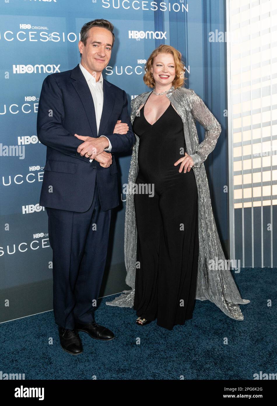 Matthew Macfadyen and Sarah Snook attend HBO's "Succession" Season 4 ...