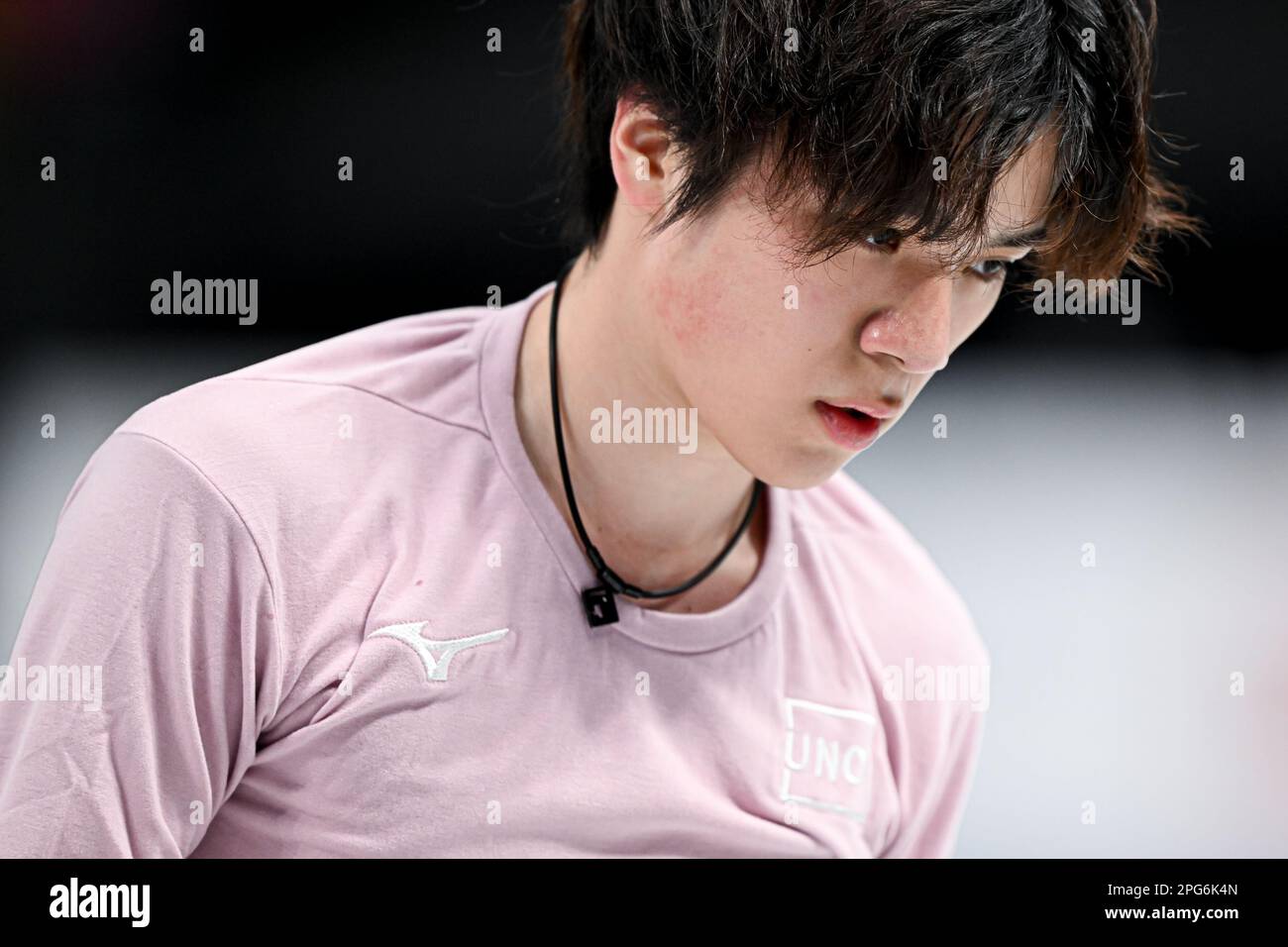 Shoma UNO (JPN), during Men Practice, at the ISU World Figure Skating Championships 2023, at ...