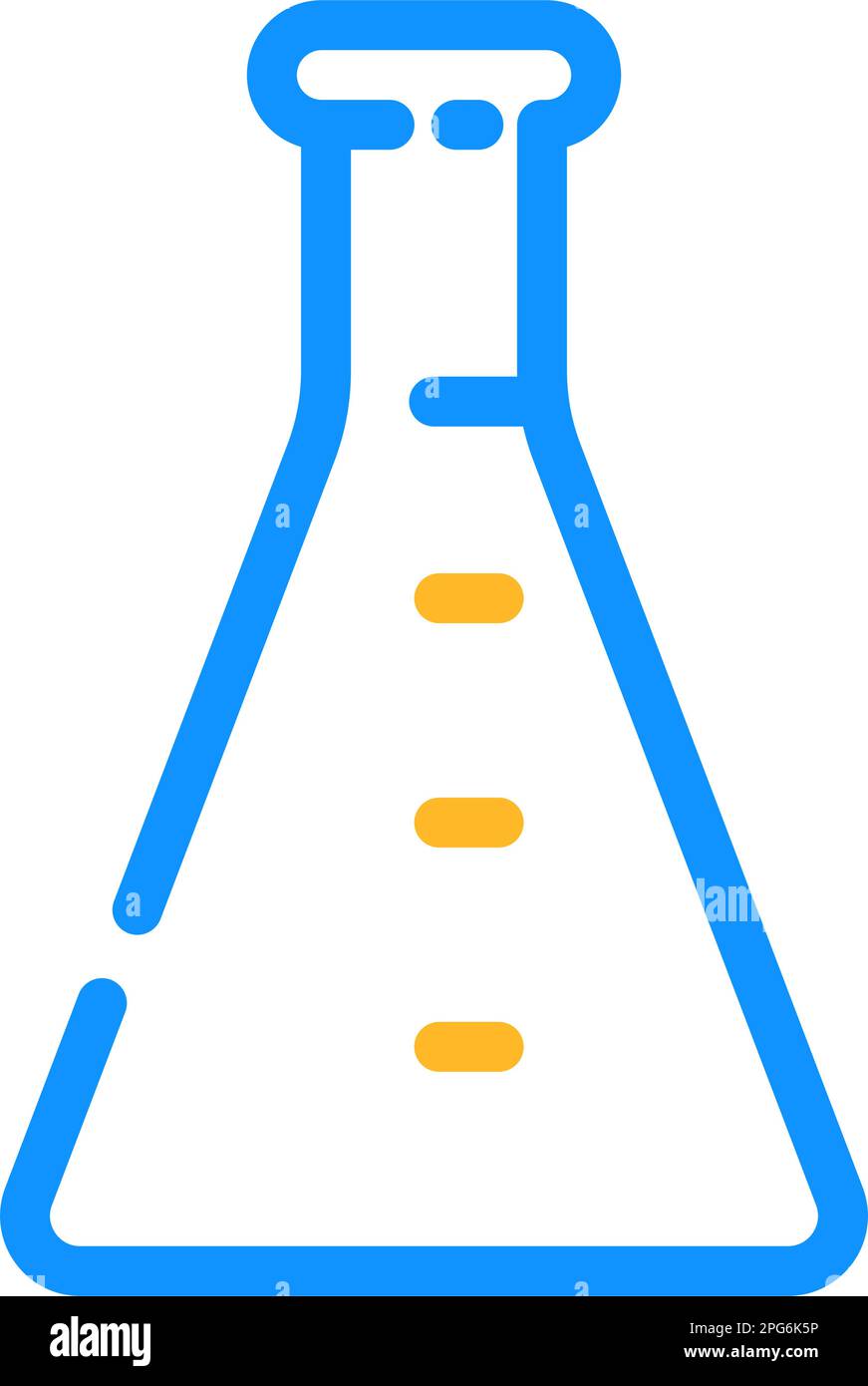 erlenmeyer flask chemical glassware lab color icon vector illustration ...
