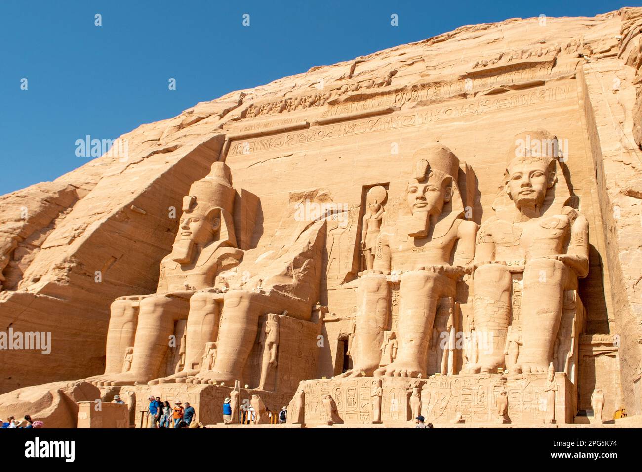Four Statues of Ramesses II at Main Temple of Abu Simbel, Egypt Stock ...