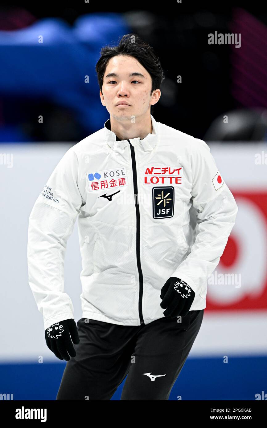 Kazuki TOMONO (JPN), during Men Practice, at the ISU World Figure ...
