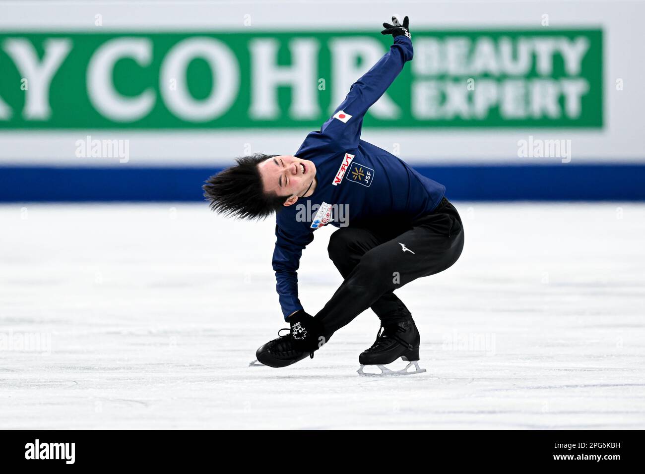 Kazuki TOMONO (JPN), during Men Practice, at the ISU World Figure ...