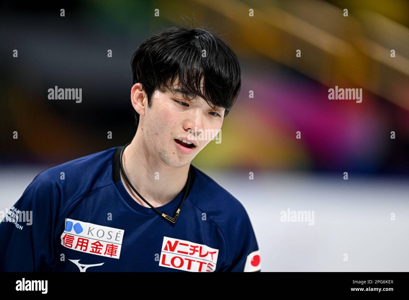Kazuki TOMONO (JPN), during Men Practice, at the ISU World Figure ...