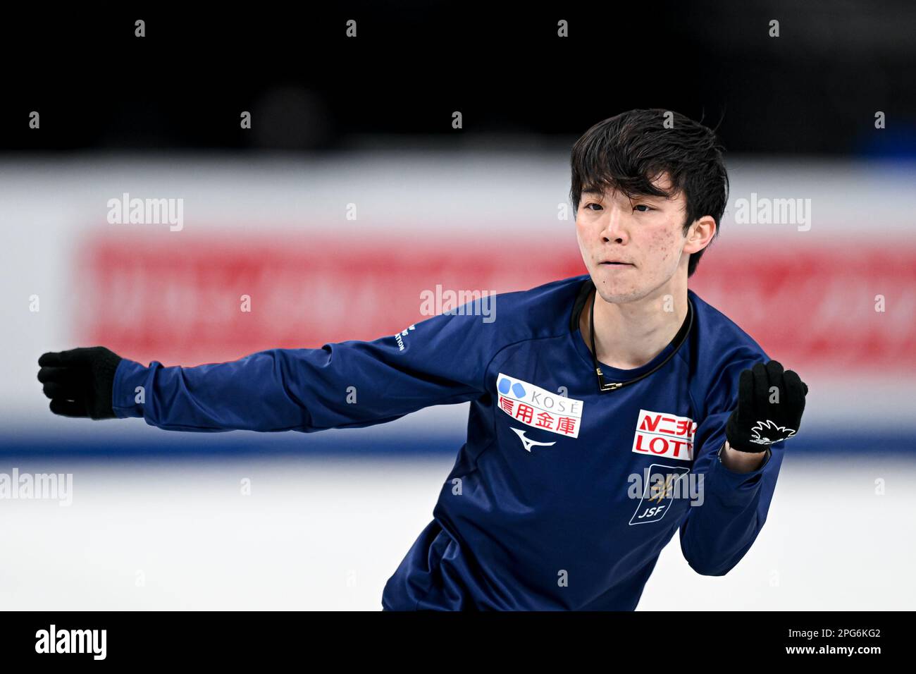 Kazuki TOMONO (JPN), during Men Practice, at the ISU World Figure ...