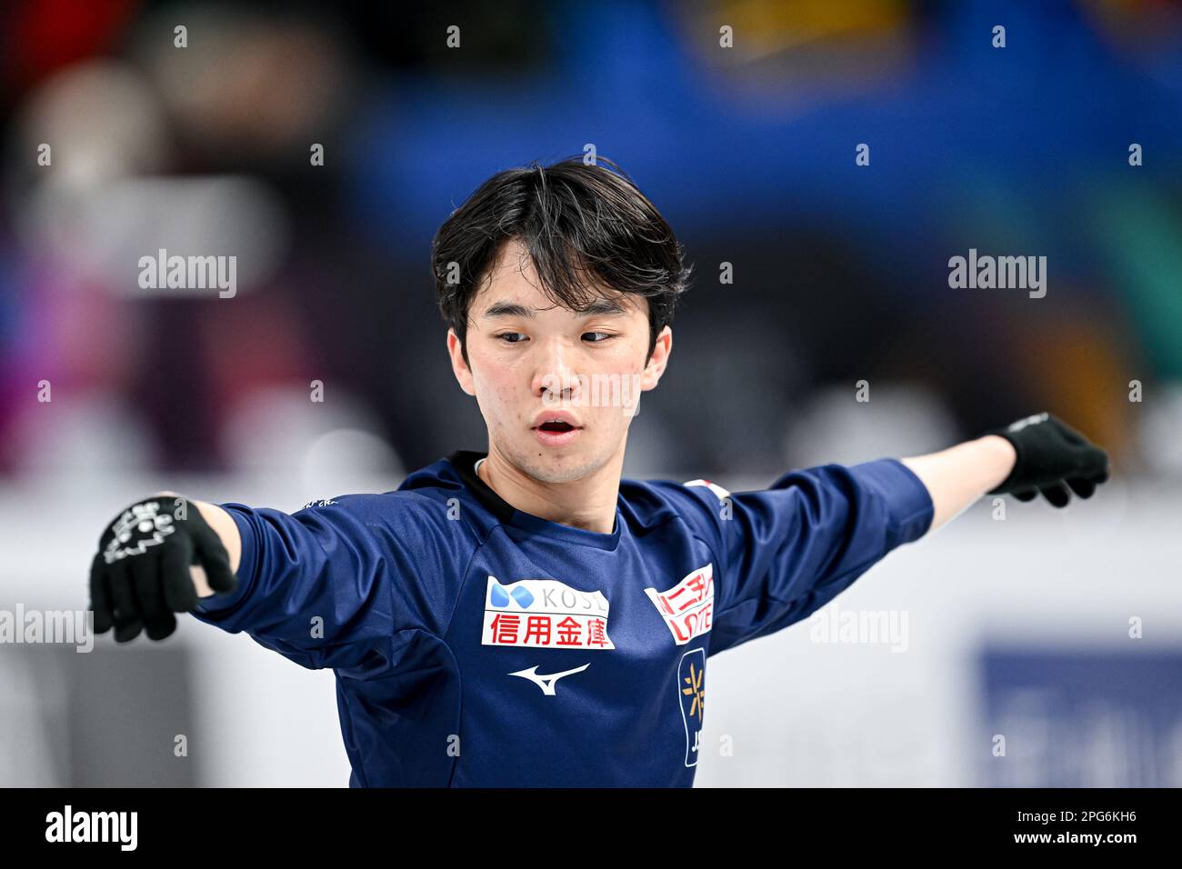 Kazuki TOMONO (JPN), during Men Practice, at the ISU World Figure ...