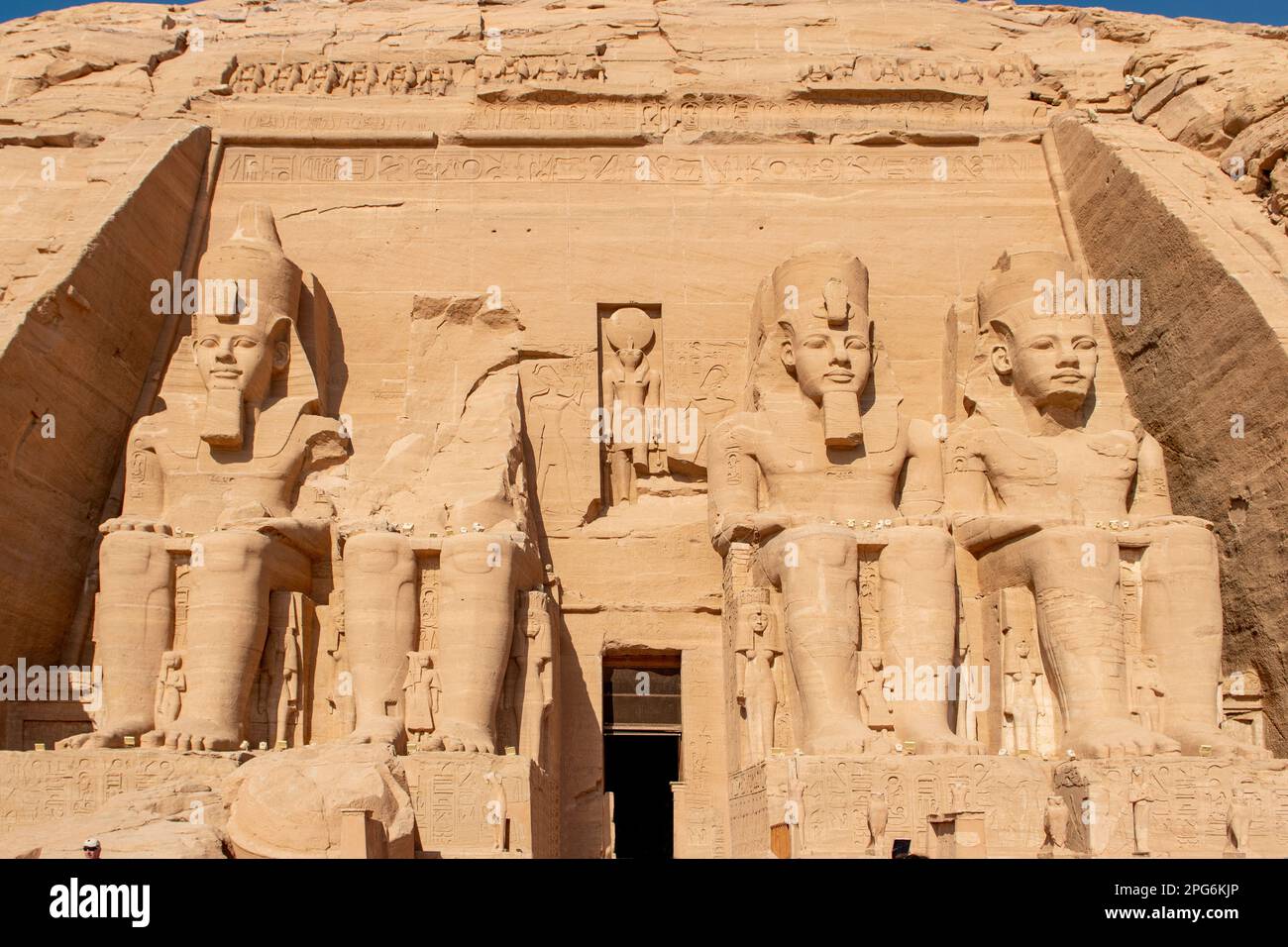 Four Statues of Ramesses II at Main Temple of Abu Simbel, Egypt Stock ...