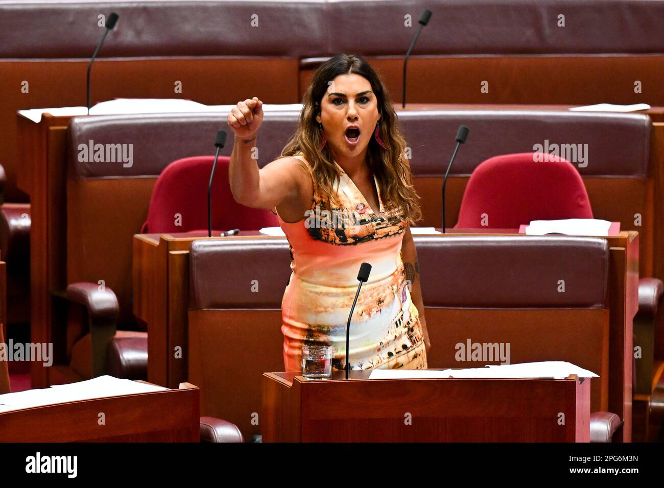 Independent Senator Lidia Thorpe delivers a speech in the Senate ...