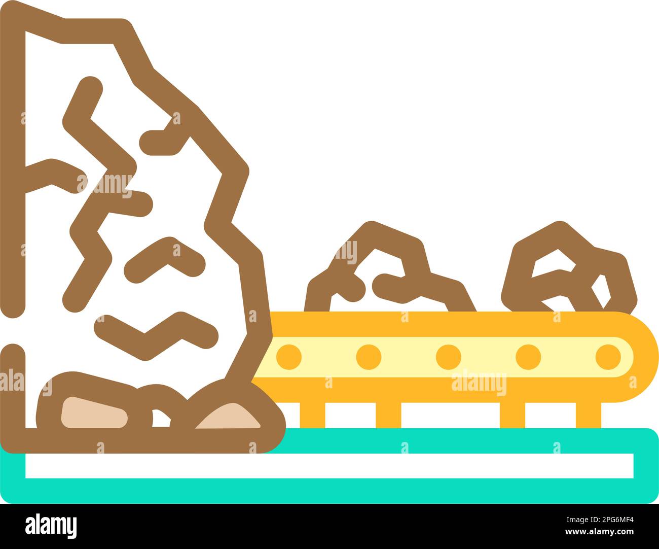 underground mining copper production color icon vector illustration ...