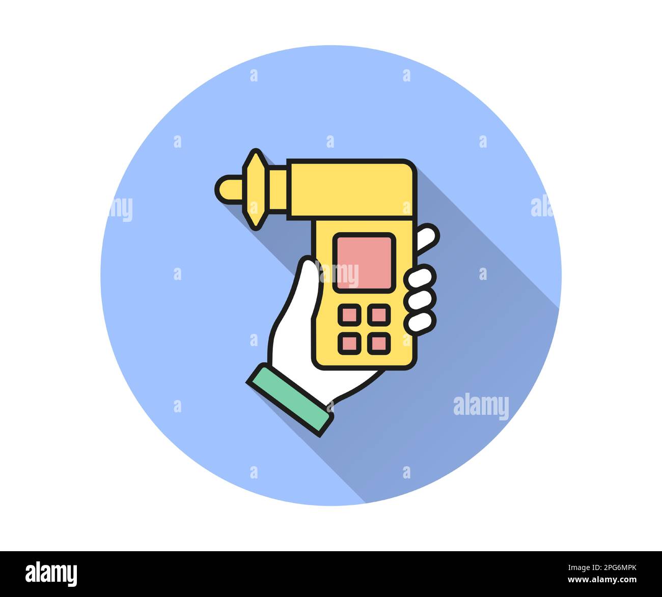 Spirometer icon. Simple illustration with long shadow for graphic and ...