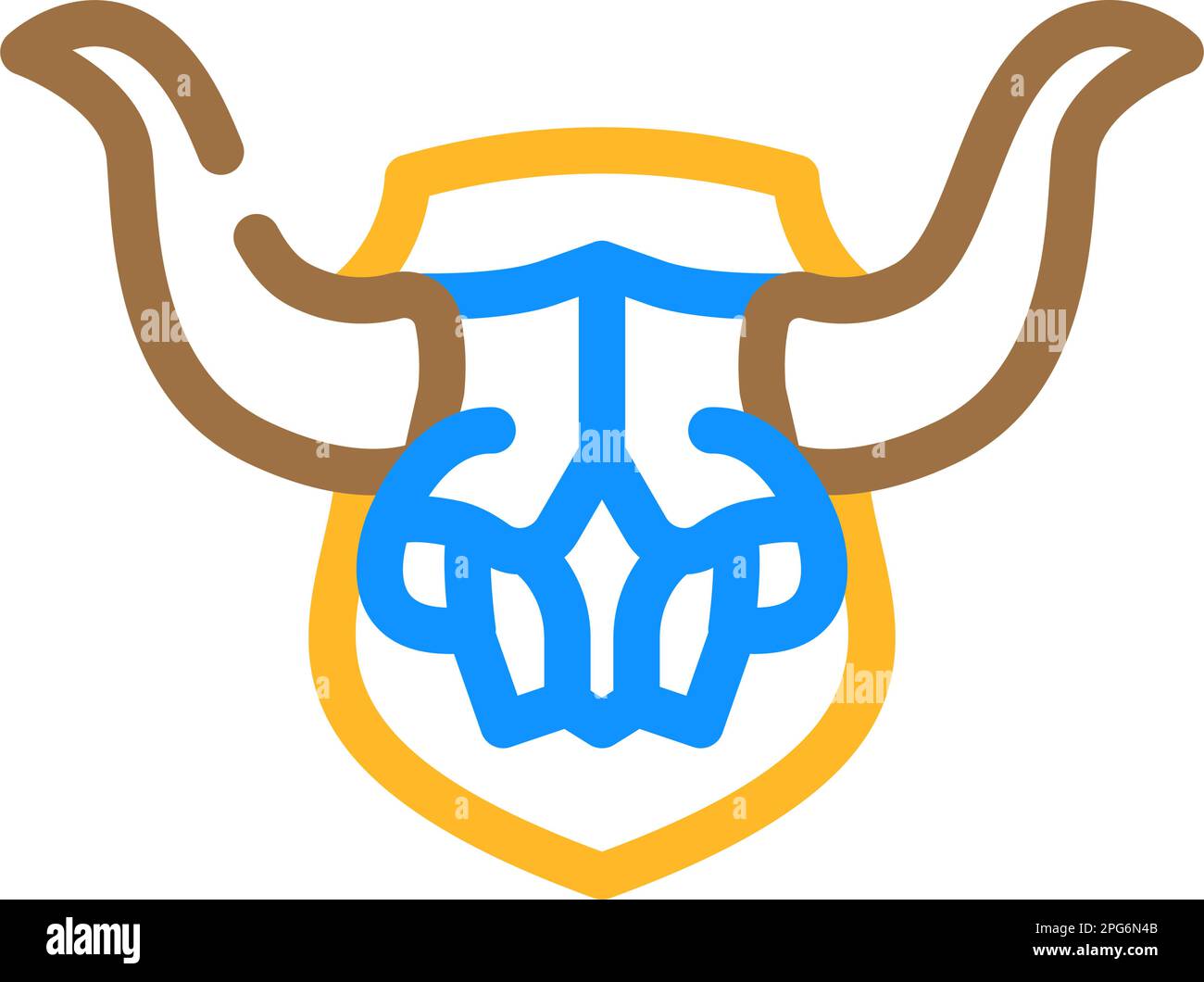 skull cow horn animal color icon vector illustration Stock Vector Image ...