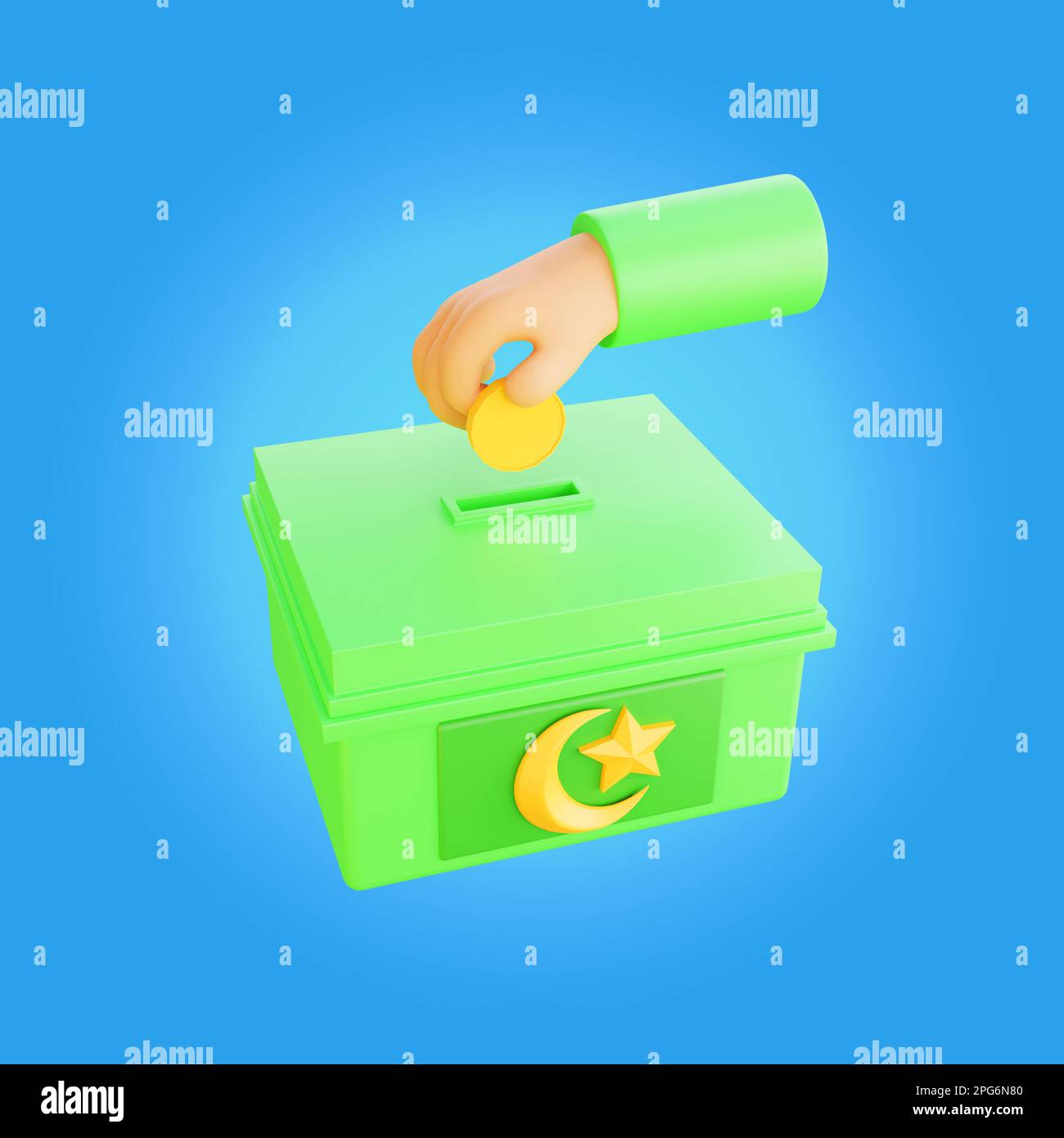 3d rendering hand gesture alms ramadan icon Stock Photo - Alamy