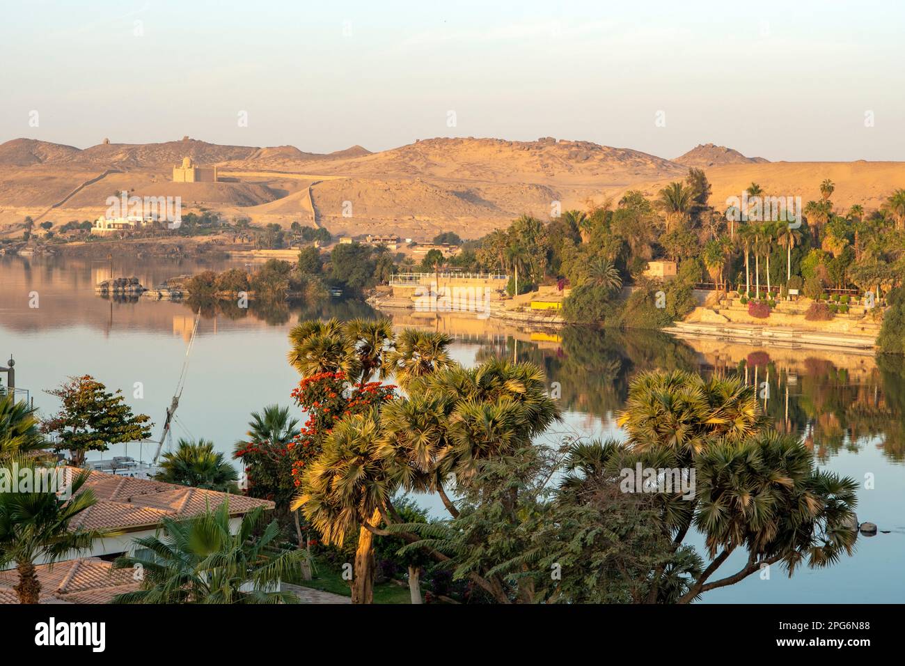River Nile from Elephantine Island, Aswan, Egypt Stock Photo - Alamy