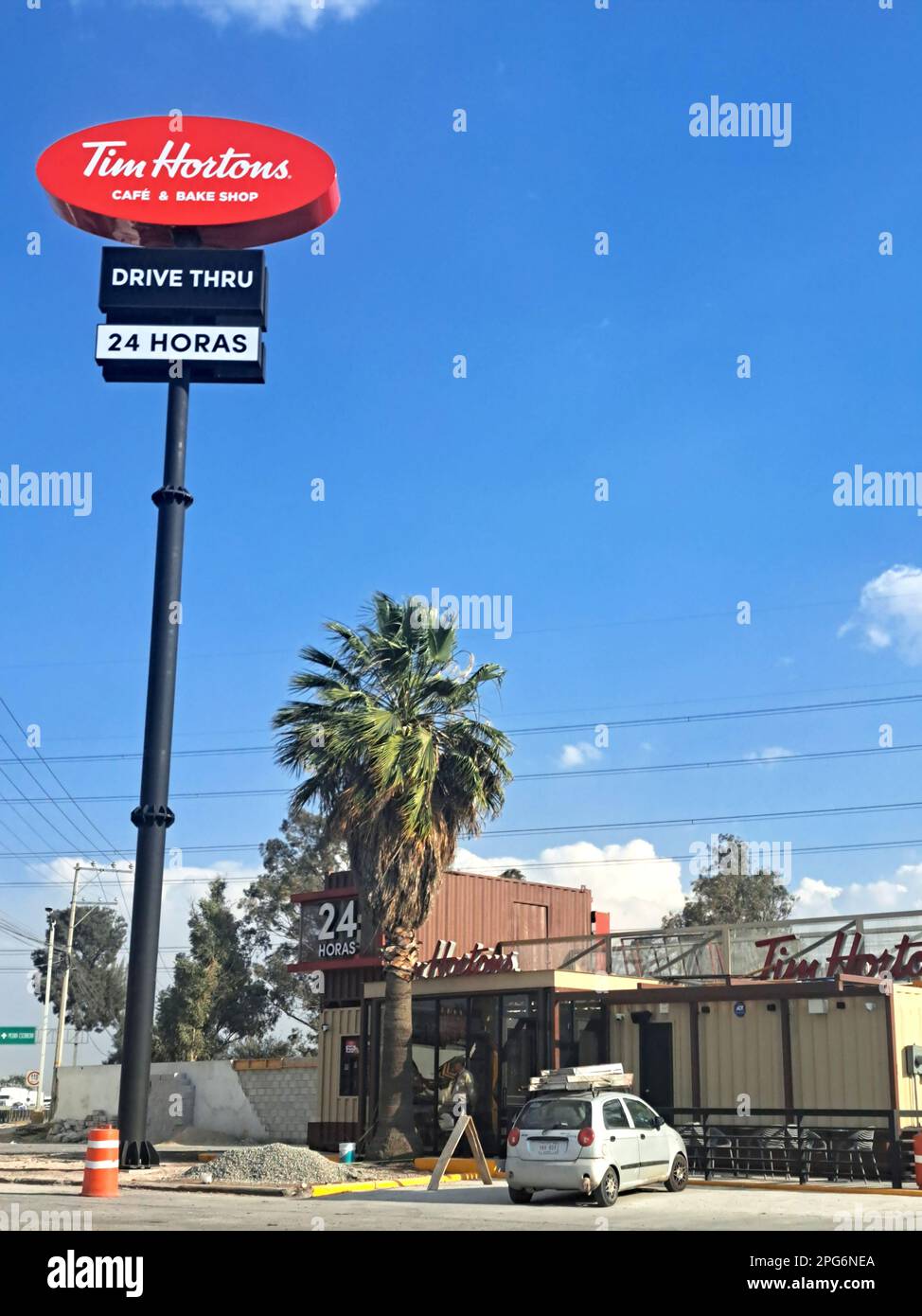 Queretaro, Mexico - Feb 13 2023: The Canadian restaurant chain, Tim ...