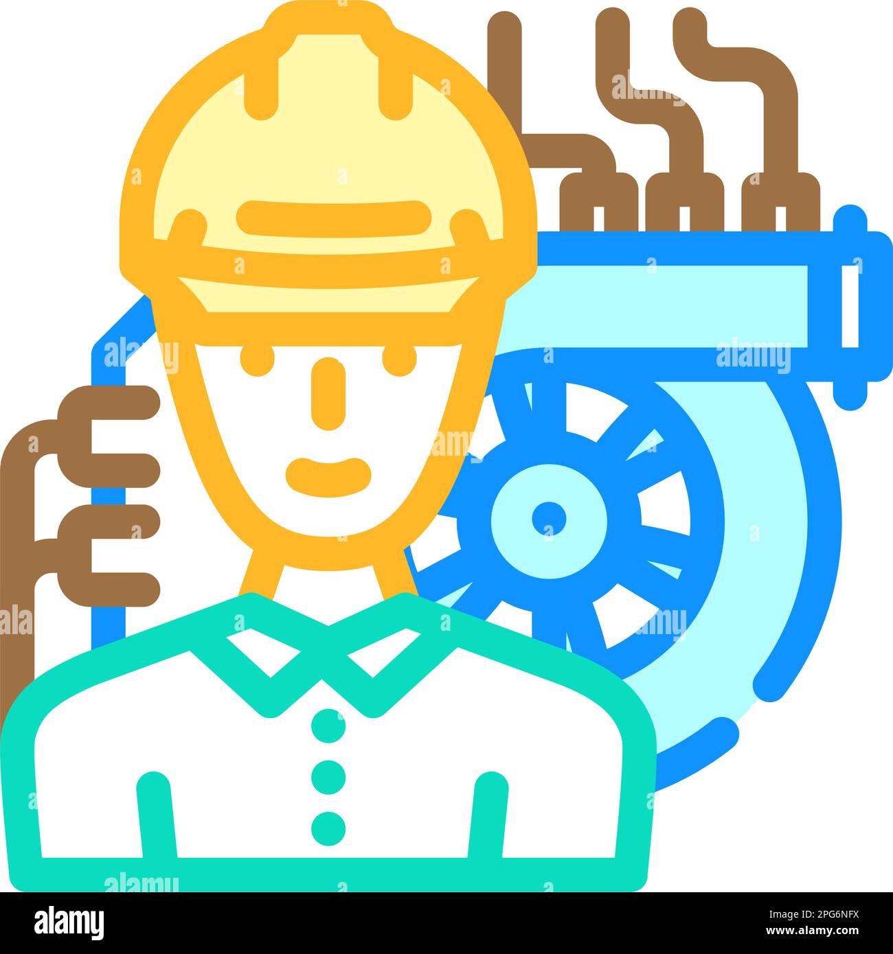 industrial mechanic repair worker color icon vector illustration Stock ...