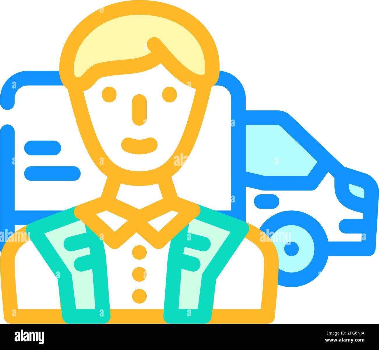 fleet maintenance manager repair worker color icon vector illustration ...