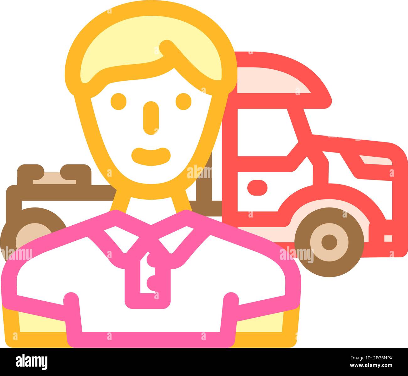 diesel mechanic repair worker color icon vector illustration Stock ...
