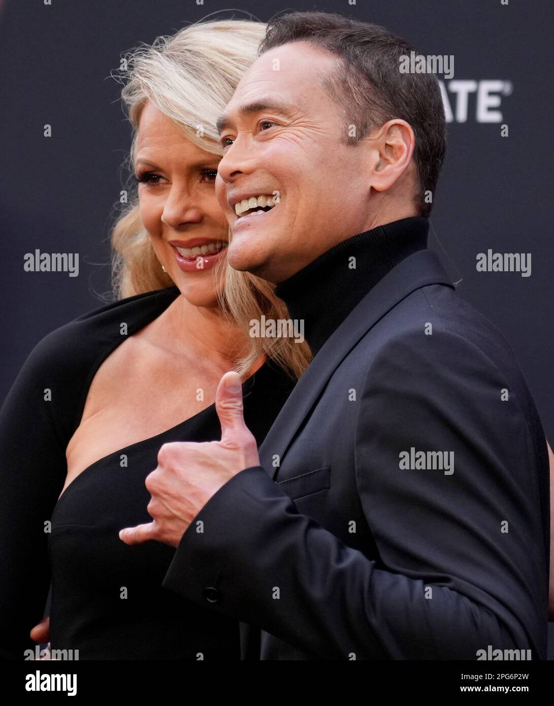 Los Angeles, USA. 20th Mar, 2023. (L-R) Julie Condra and Mark Dacascos ...
