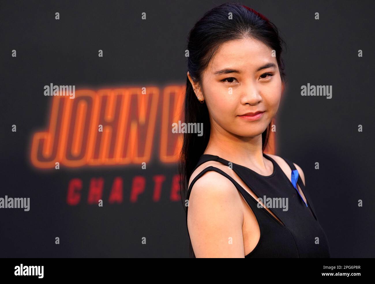 Aimee Kwan poses at the premiere of the film "John Wick: Chapter 4," Monday, March 20, 2023, at ...