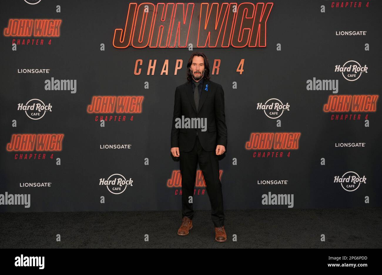 Keanu Reeves poses at the premiere of the film "John Wick: Chapter 4 ...
