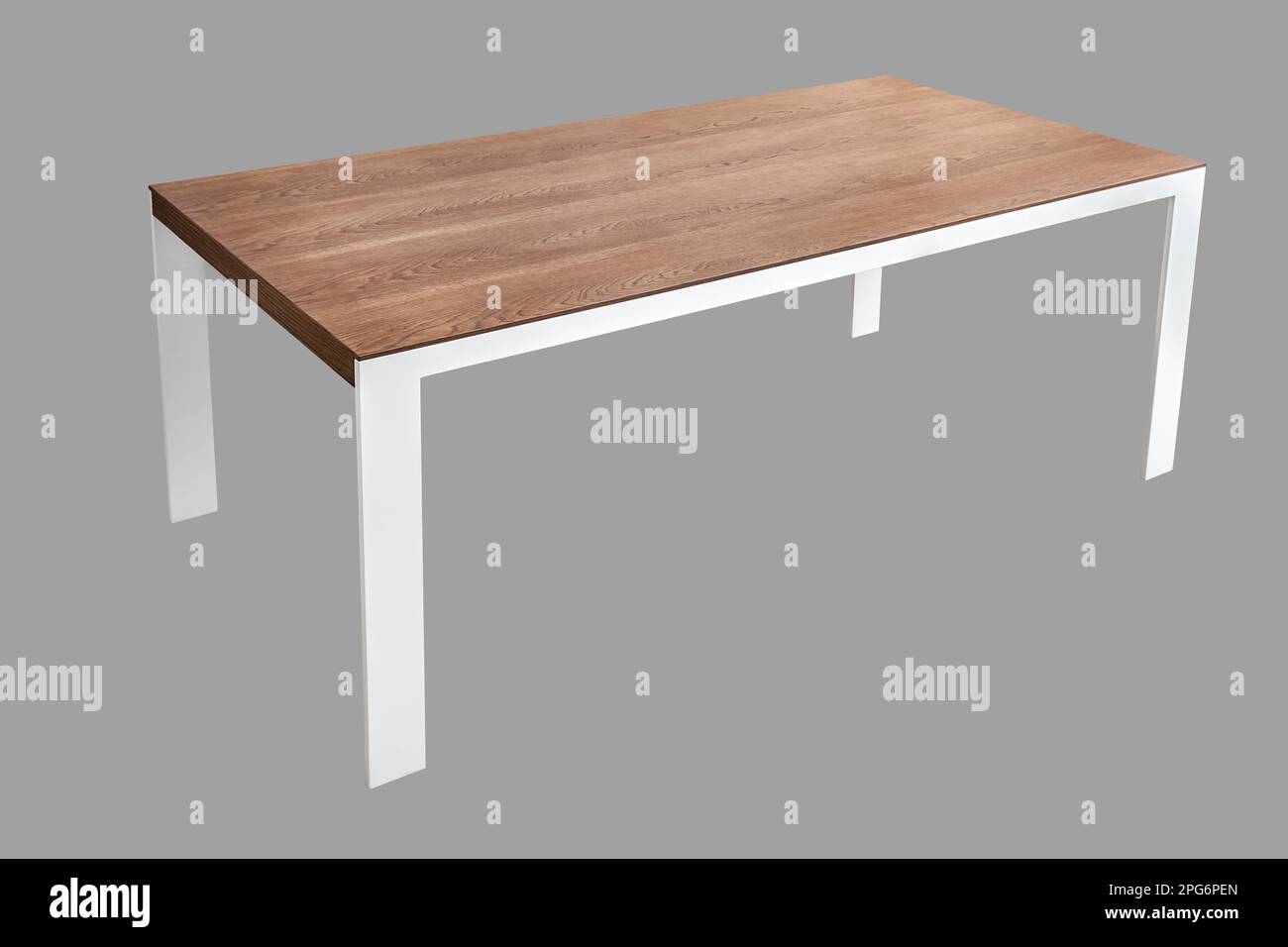 Minimalism style dining table with thin wooden table top of toned oak ...