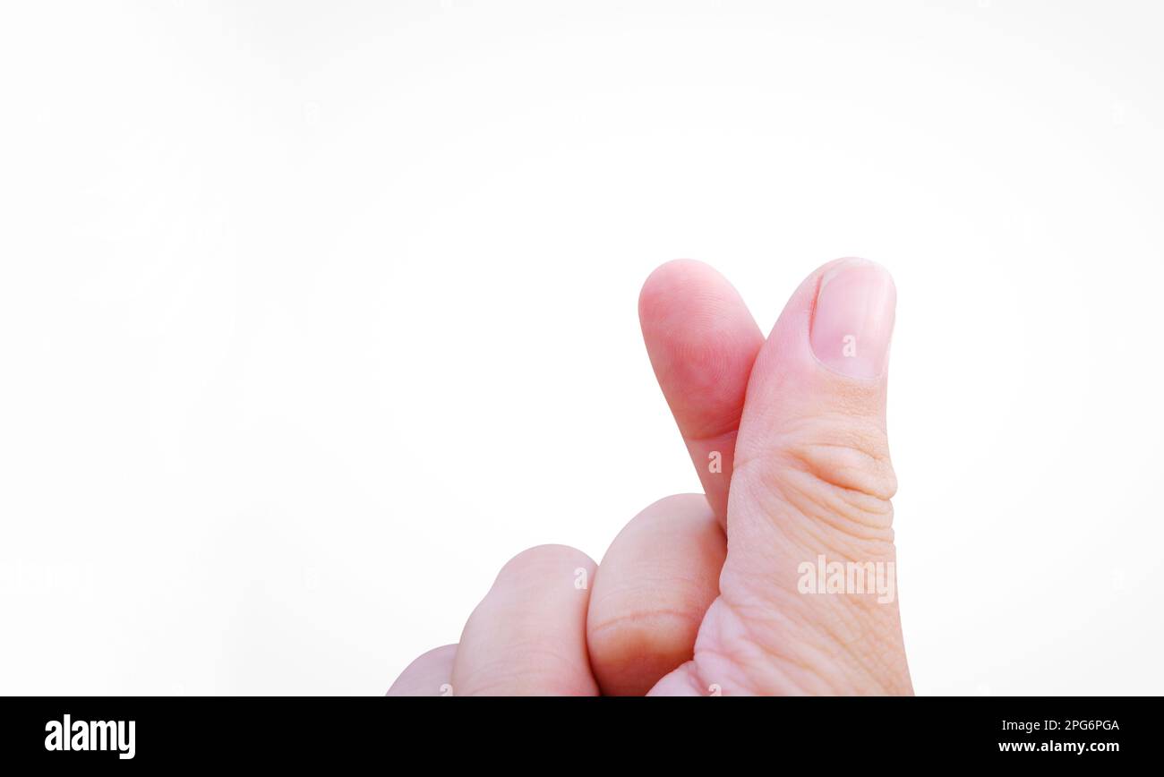Mini heart love symbol is making by human hand on white background ...