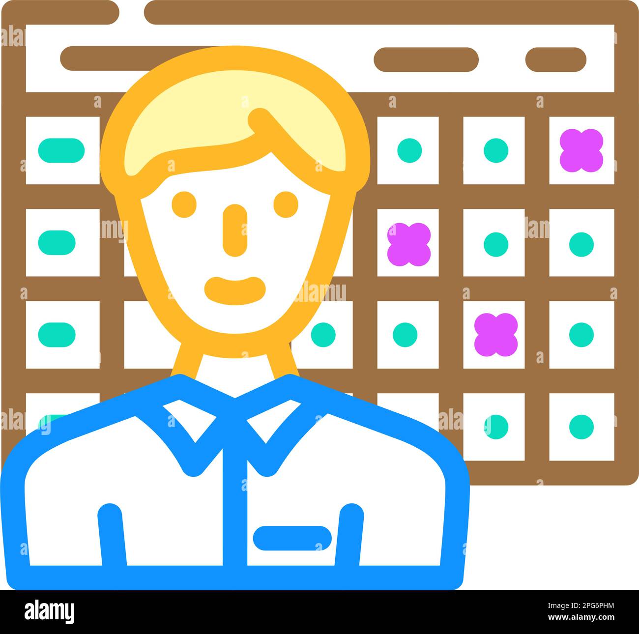 maintenance planner repair worker color icon vector illustration Stock ...