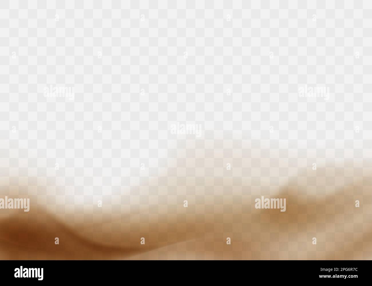 Desert sandstorm, brown dusty cloud border or dry sand flying with gust ...