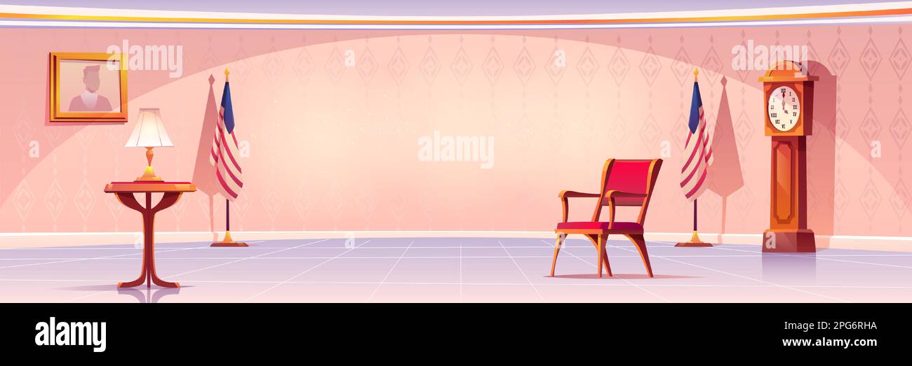 Empty room for president or government statesman with lamp stand on ...