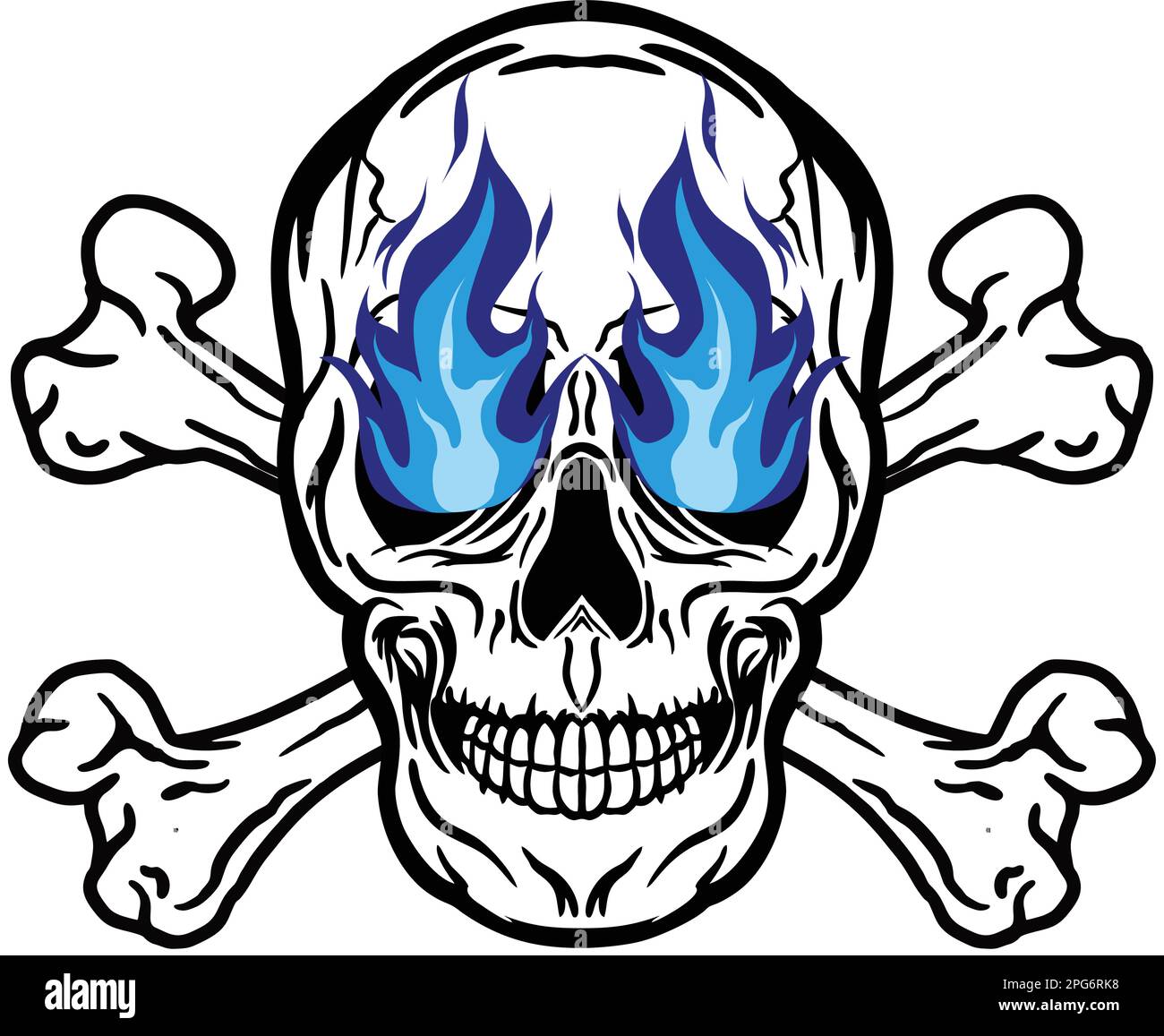 Vector of a skull in fire flames Stock Vector Image & Art - Alamy