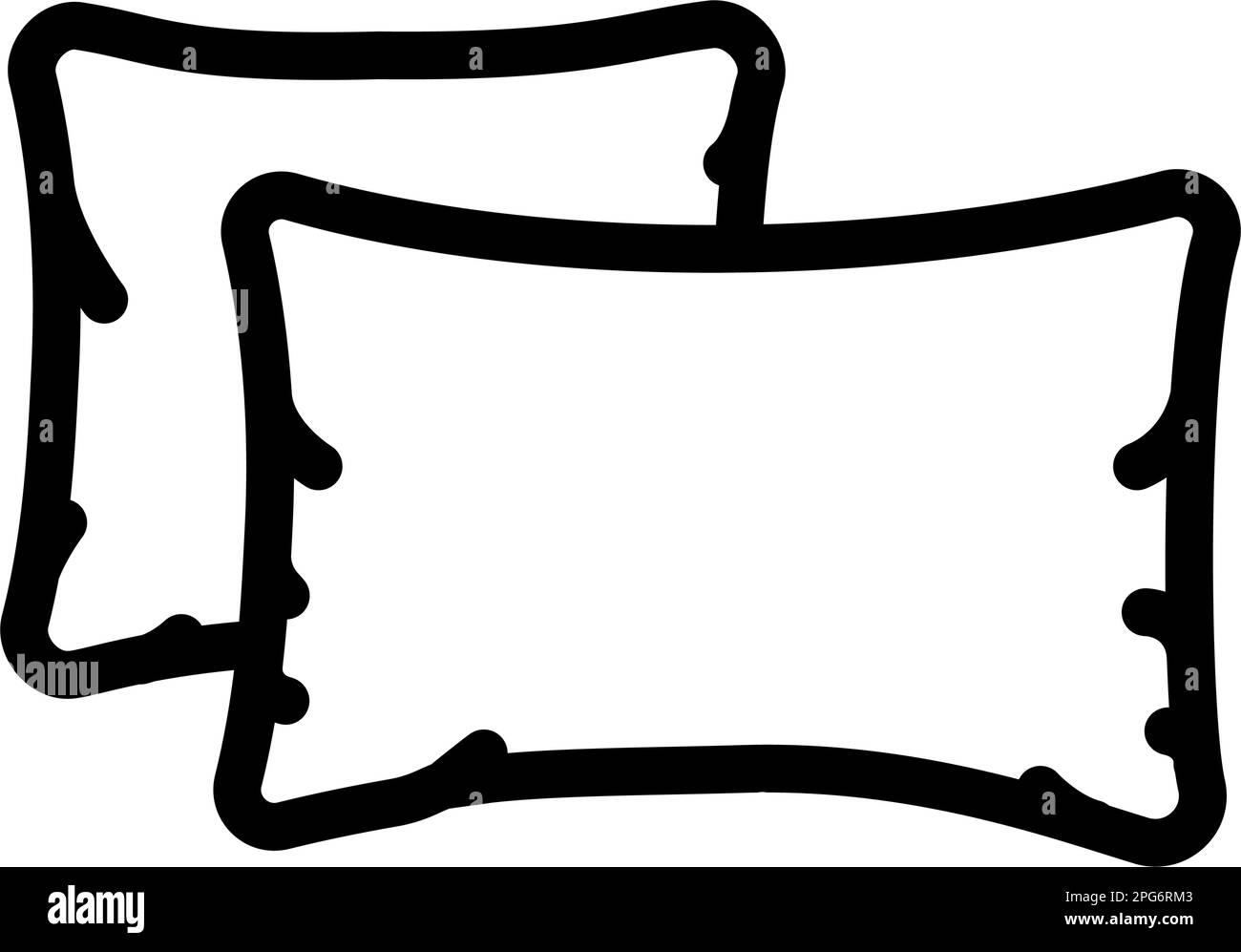 pillows bedroom interior line icon vector illustration Stock Vector ...