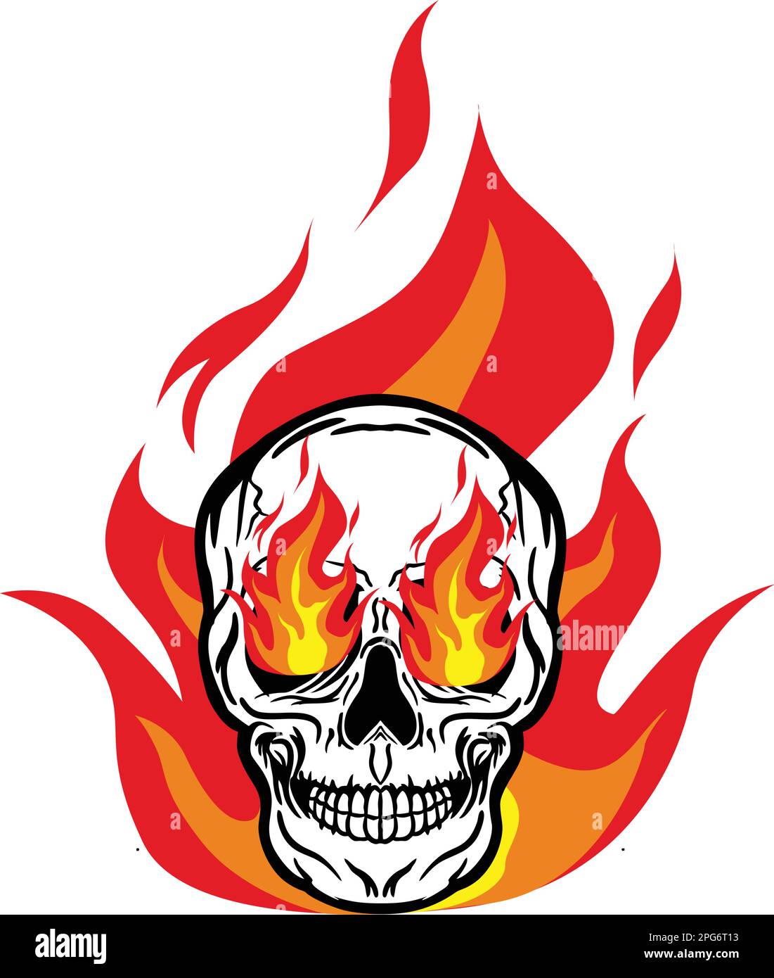 Yellow skull with flames hi-res stock photography and images - Alamy