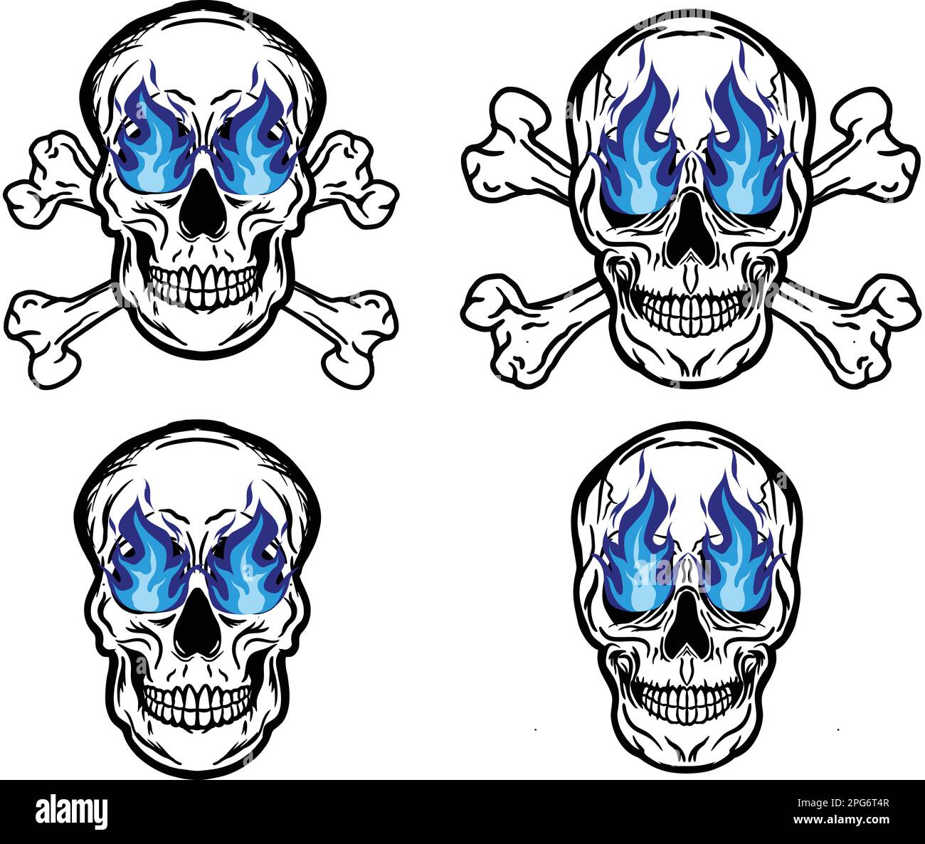 Vector of a skull in fire flames Stock Vector Image & Art - Alamy