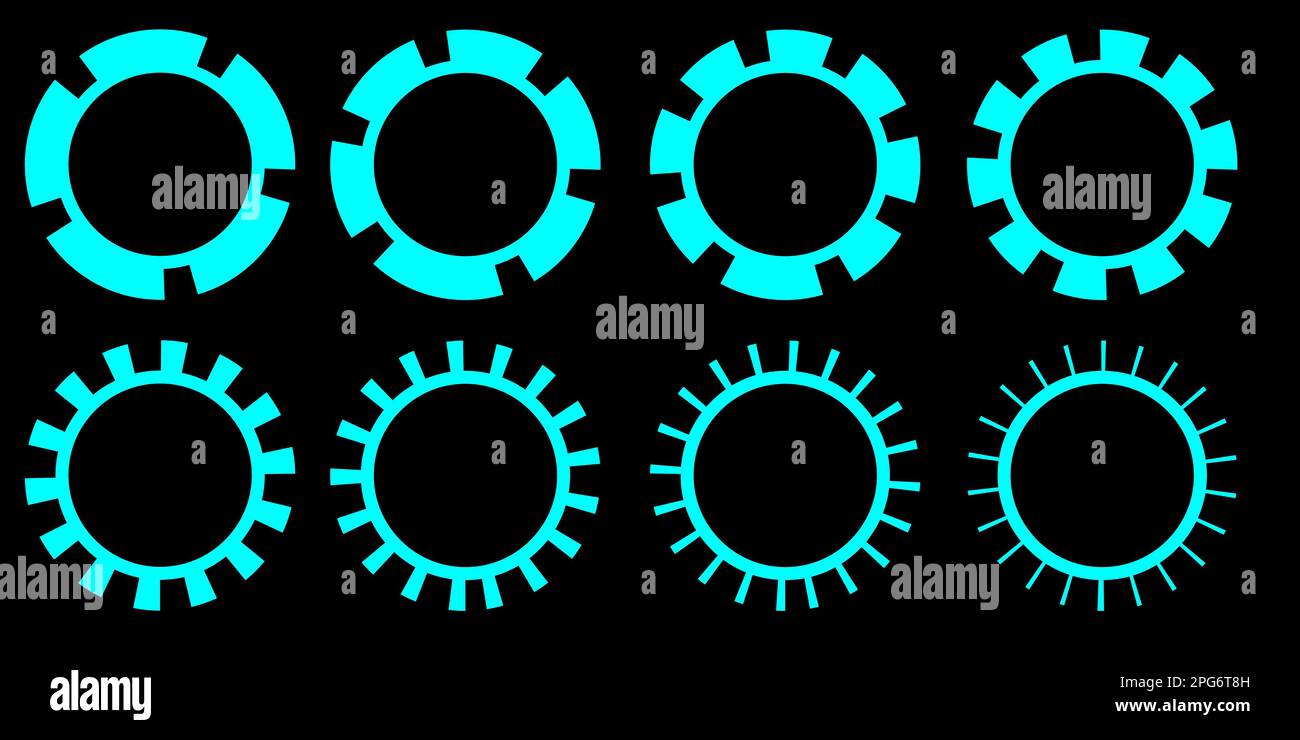 cogs gear blue light black background Stock Photo - Alamy
