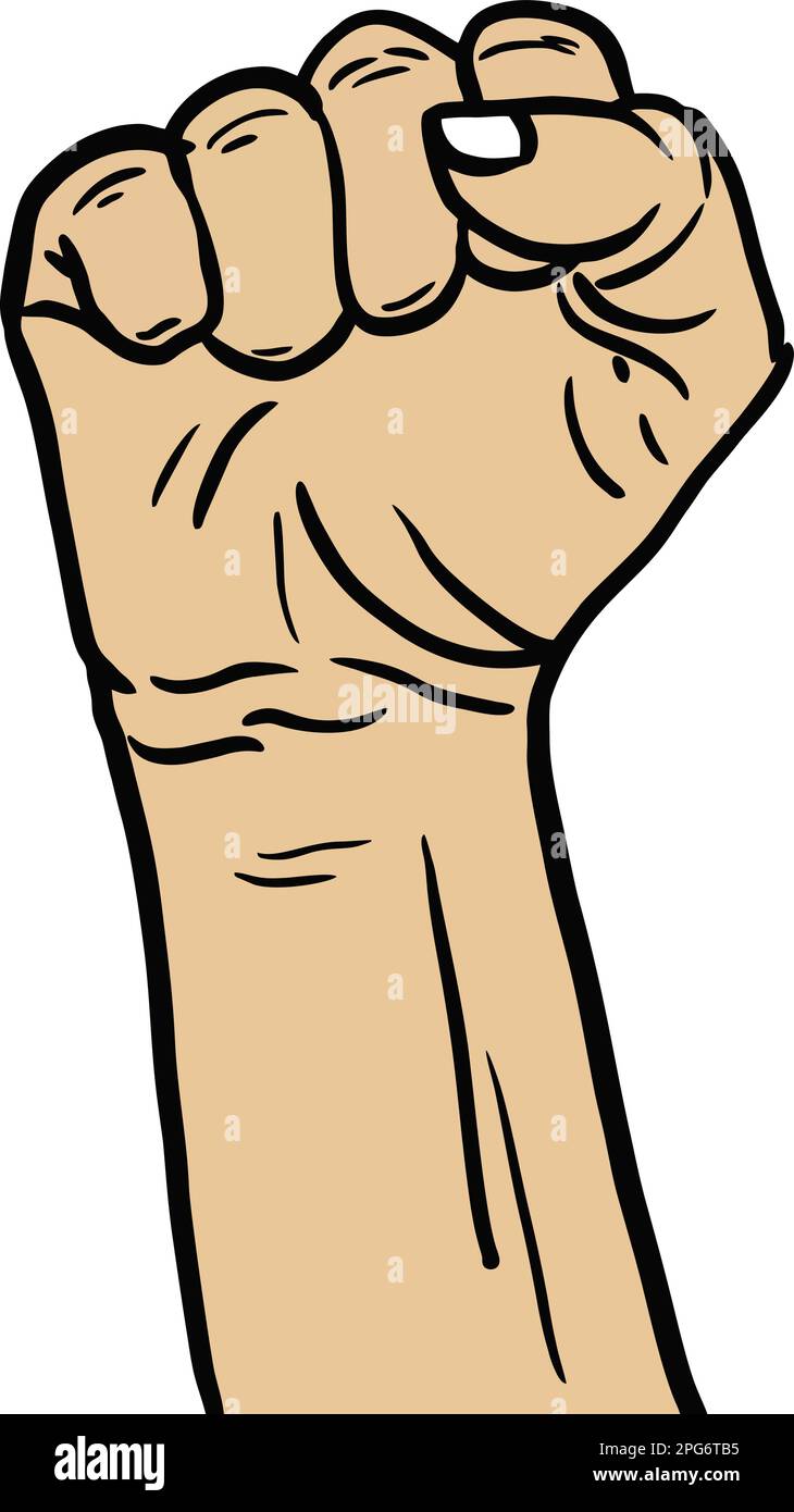 Vector illustration of the iconic protester raised fist isolated Stock ...