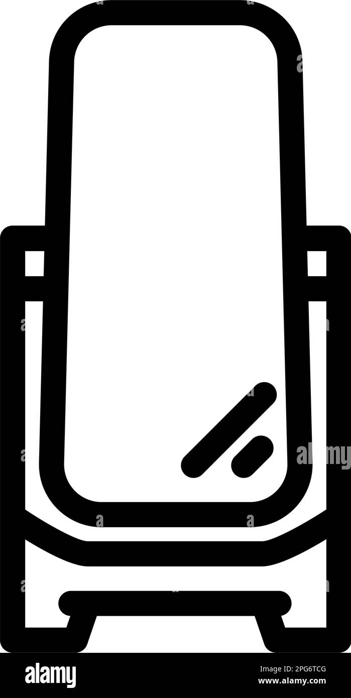 full length mirror bedroom interior line icon vector illustration Stock ...