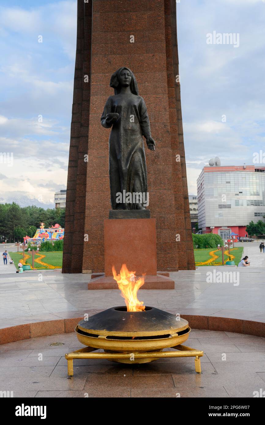 Monument "Eternal Flame" in Bishkek, the capital of Kyrgyzstan Stock ...