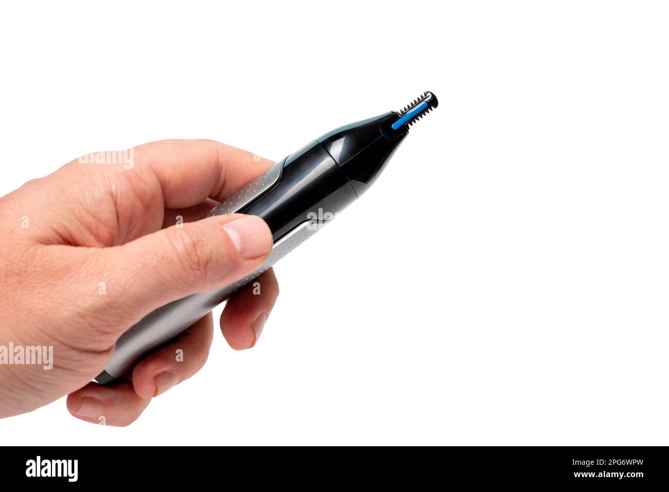 Top view of nose and ear hair trimmer isolated on white background ...