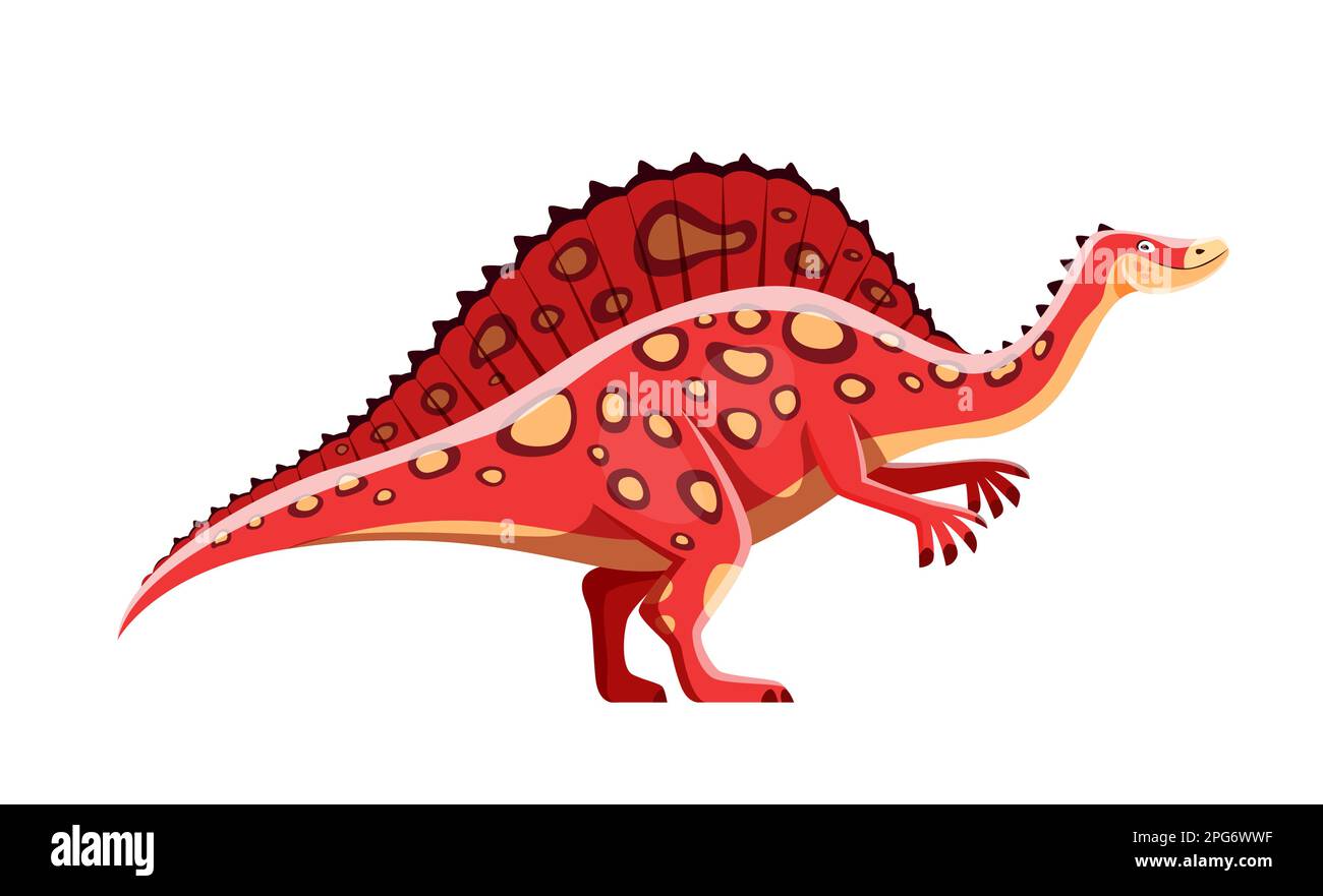 Cartoon Ouranosaurus dinosaur character. Cretaceous period monster or ...