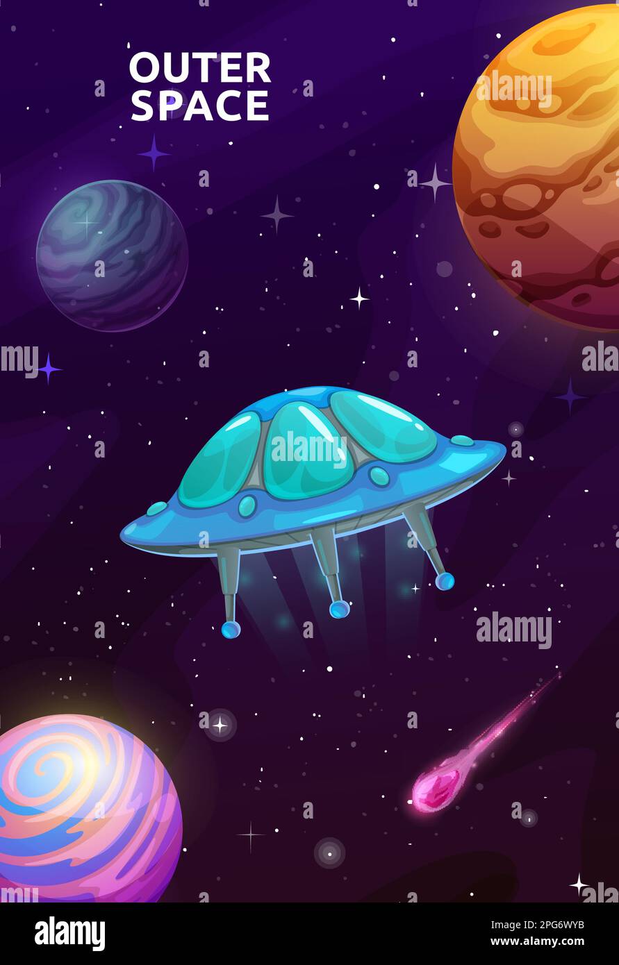 Cartoon Ufo In Space