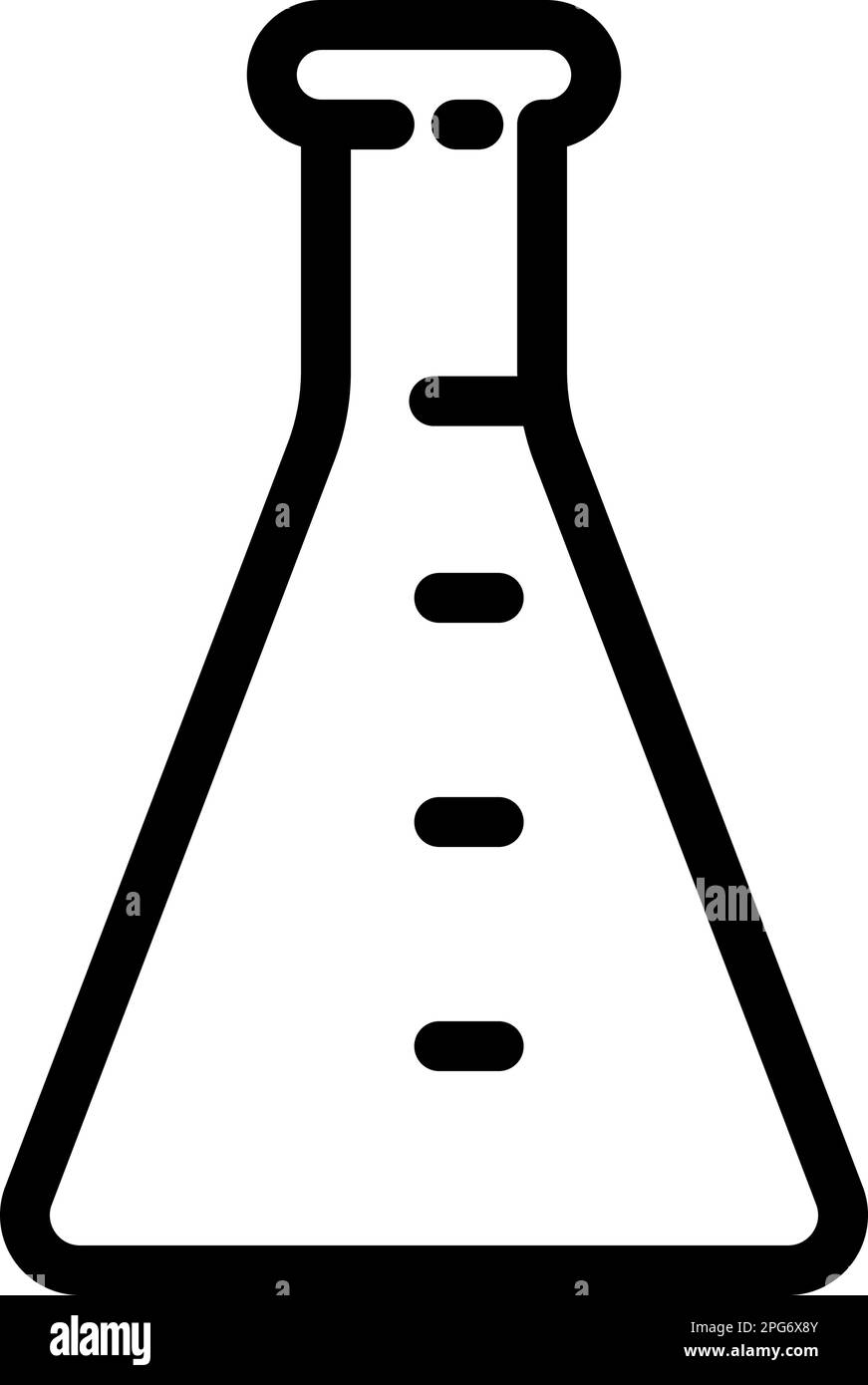 erlenmeyer flask chemical glassware lab line icon vector illustration ...