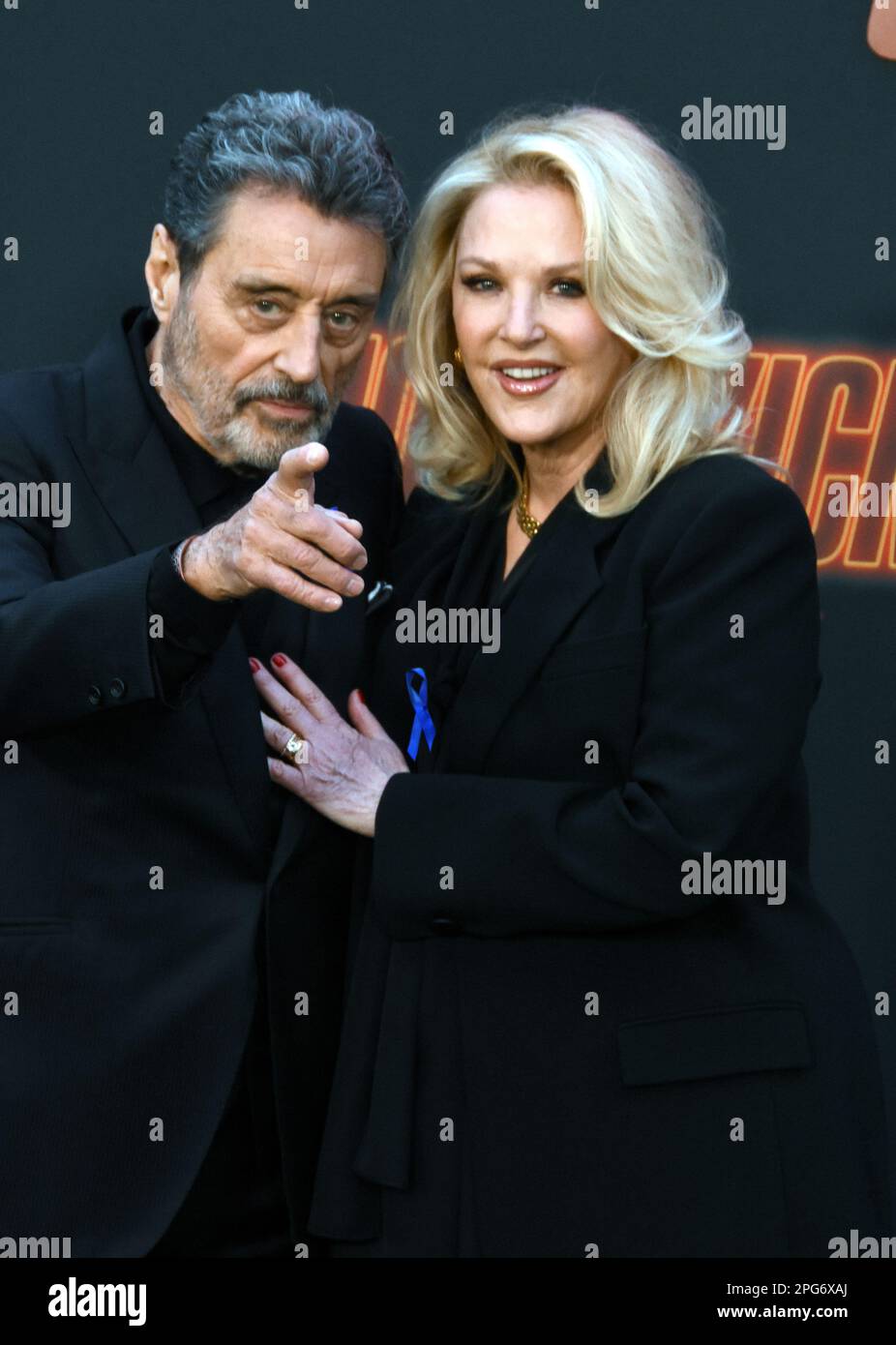 Hollywood, California, USA 20th March 2023 Actor Ian McShane and Gwen ...