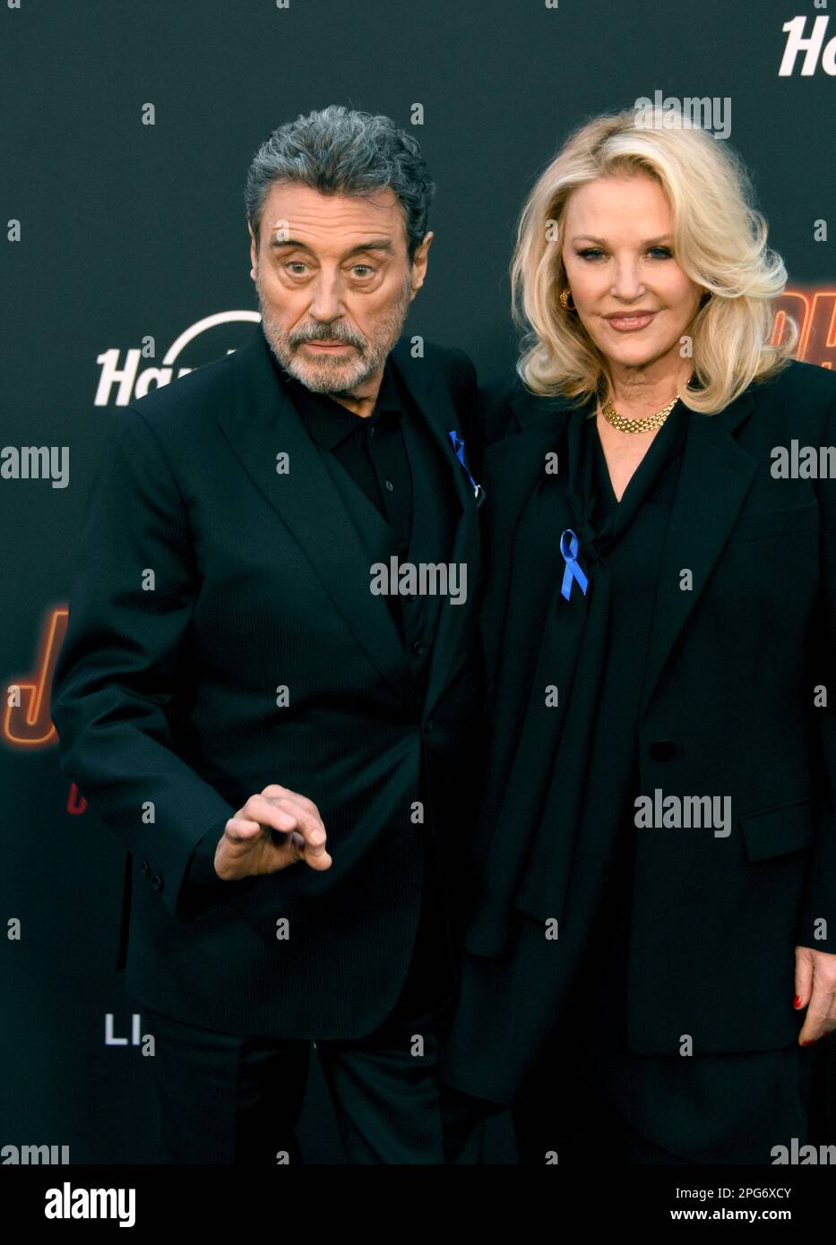 Hollywood, California, USA 20th March 2023 Actor Ian McShane and Gwen ...