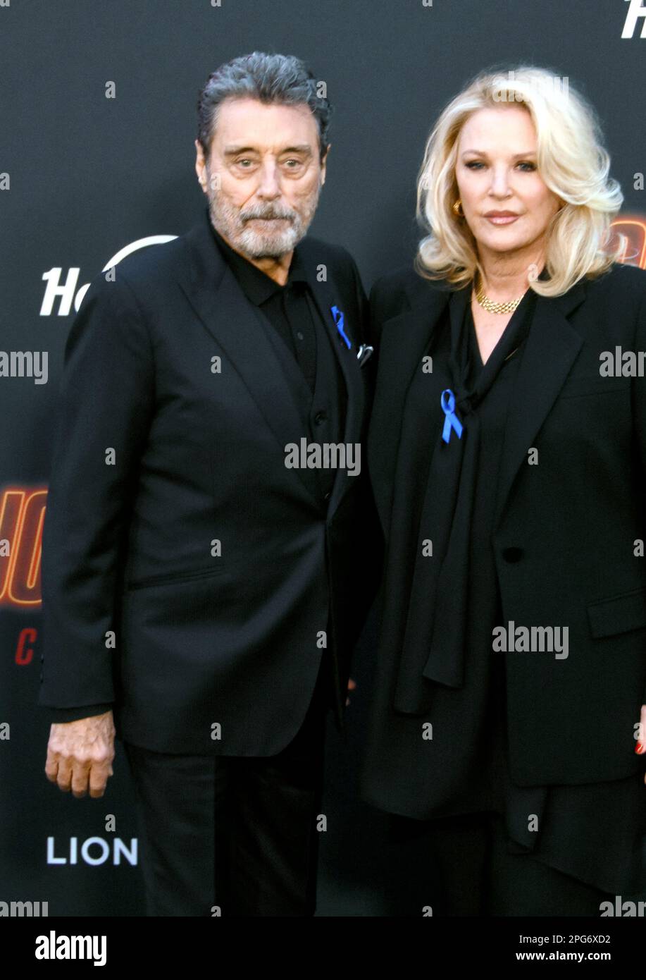 Hollywood, California, USA 20th March 2023 Actor Ian McShane and Gwen ...