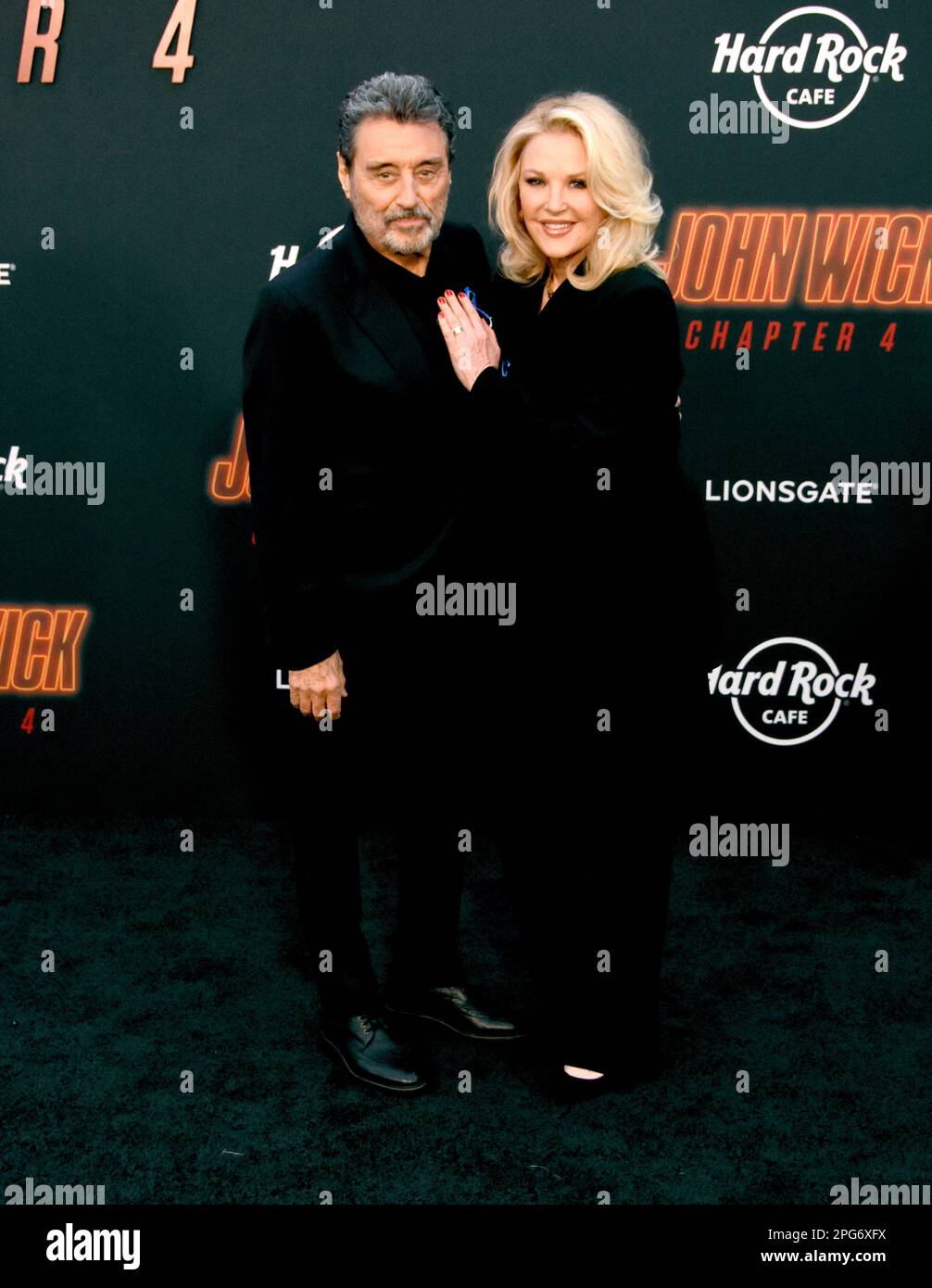 Hollywood, California, USA 20th March 2023 Actor Ian McShane and Gwen ...