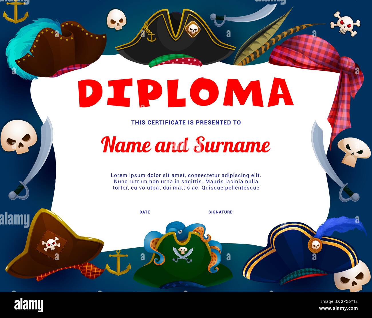 Pirate Certificate Template