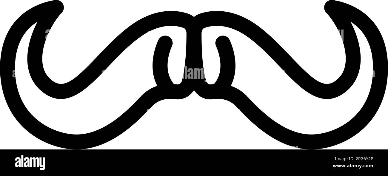 buffalo horn animal line icon vector illustration Stock Vector Image ...